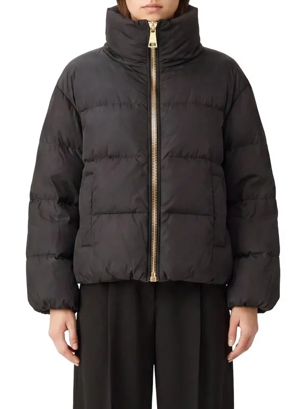 Balmain Quilted Viscose Short Puffer Jacket - Black