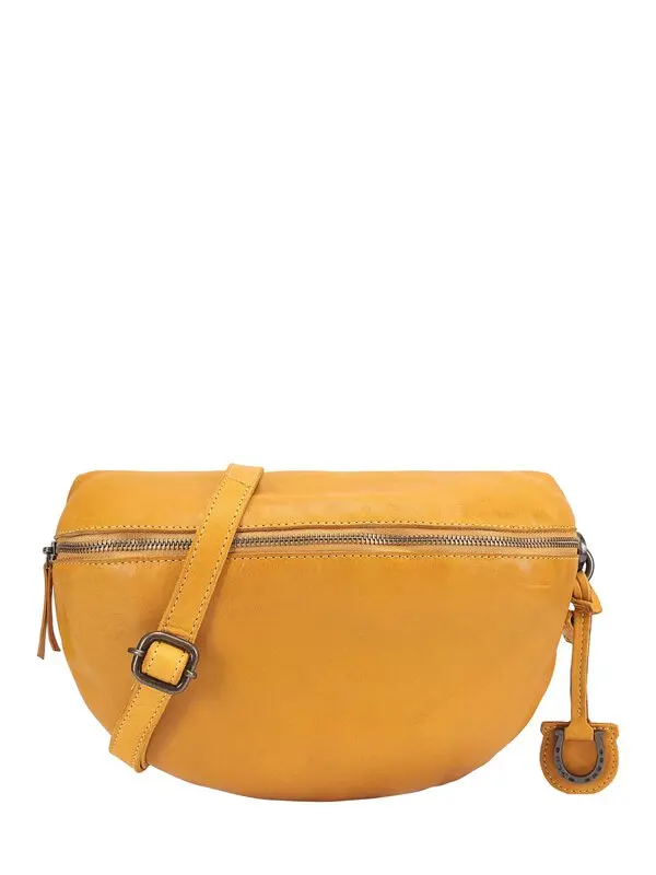 LLOYD BAKER Birch Washed Leather Crossbody Sling Bag - Yellow