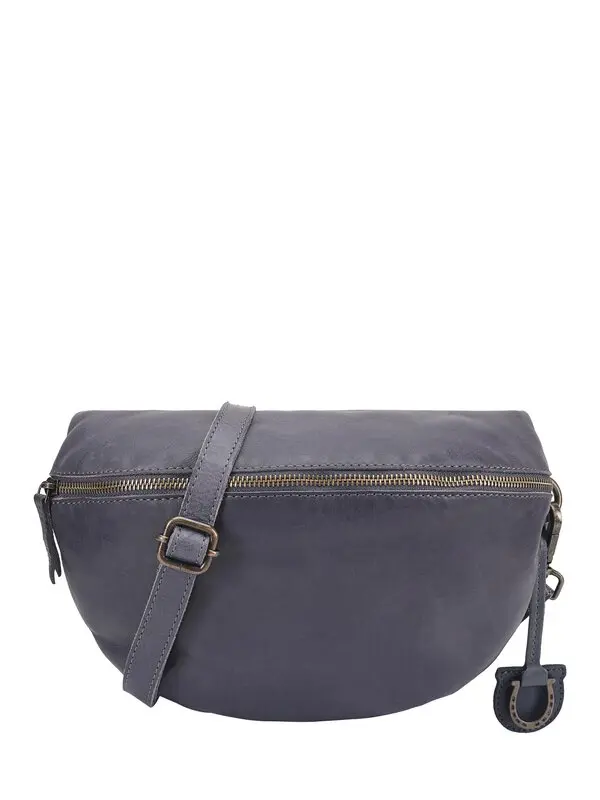 LLOYD BAKER Birch Washed Leather Crossbody Sling Bag - Grey