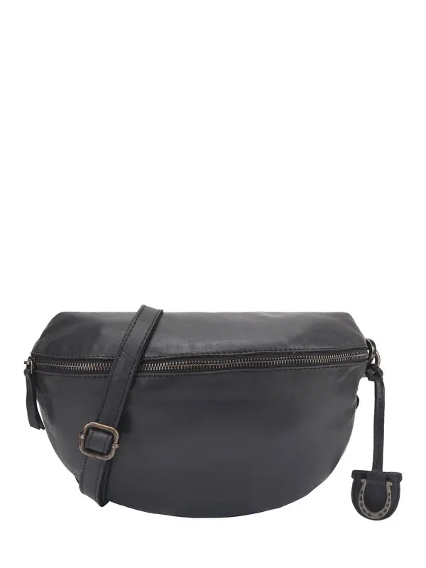 LLOYD BAKER Birch Washed Leather Crossbody Sling Bag - Black
