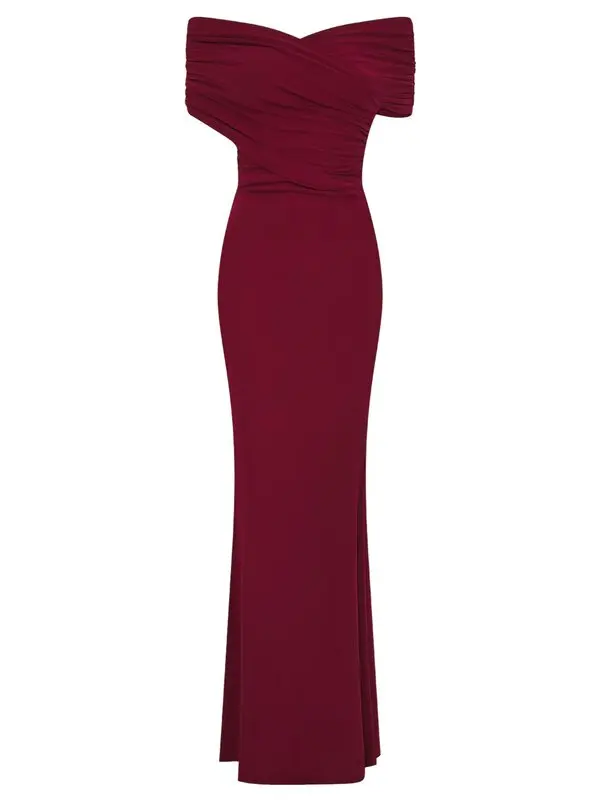 CELESTINE & MAE Primula Bodycon Maxi Dress - Red