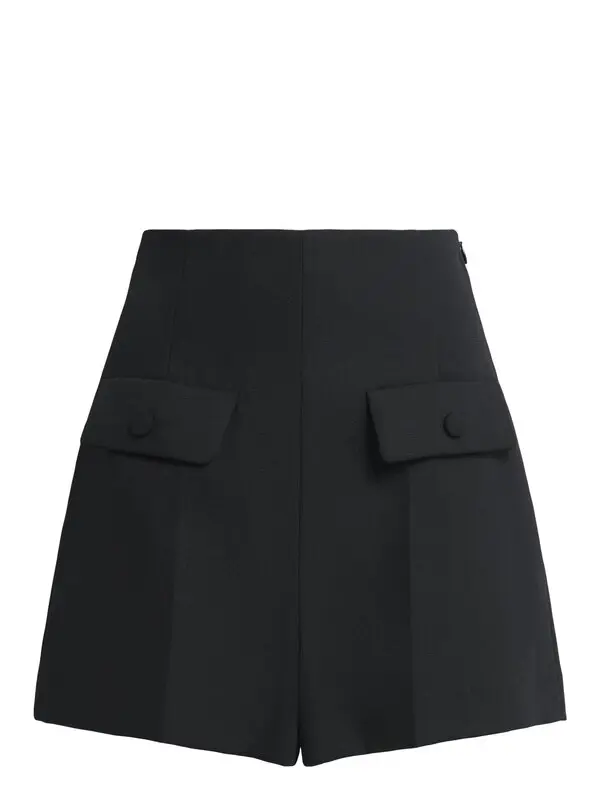Sandro Wool High-rise Shorts - Black
