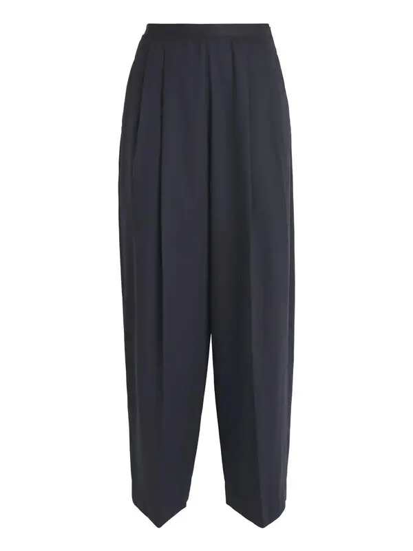 Sandro Wool Stripe Pleated Wide-leg Trousers - Blue