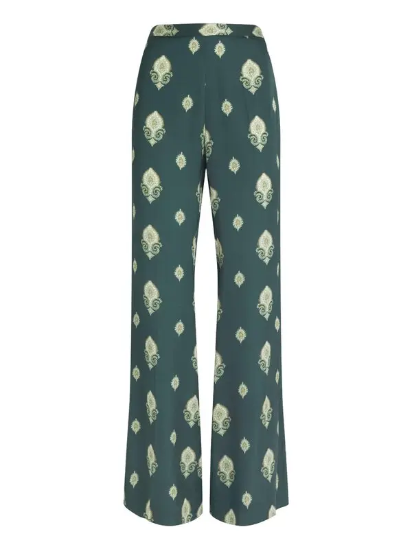 Sandro Paisley Print Trousers - Green