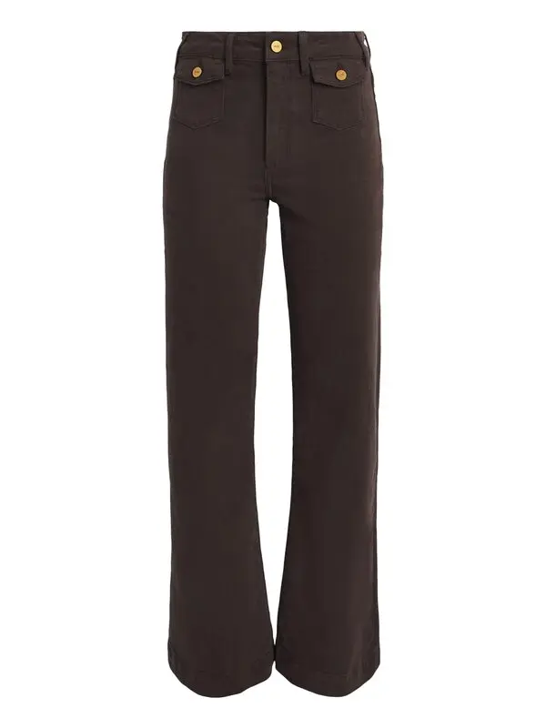 Paige Leenah Wide-leg Jeans In Chocolate - Brown