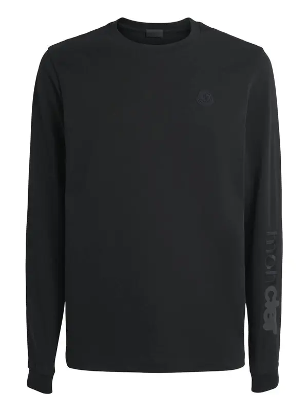 Moncler Cotton Logo Long-sleeve T-shirt - Black