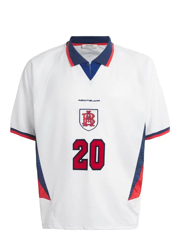 ABOUT:BLANK Monogram Football Jersey T-shirt - White