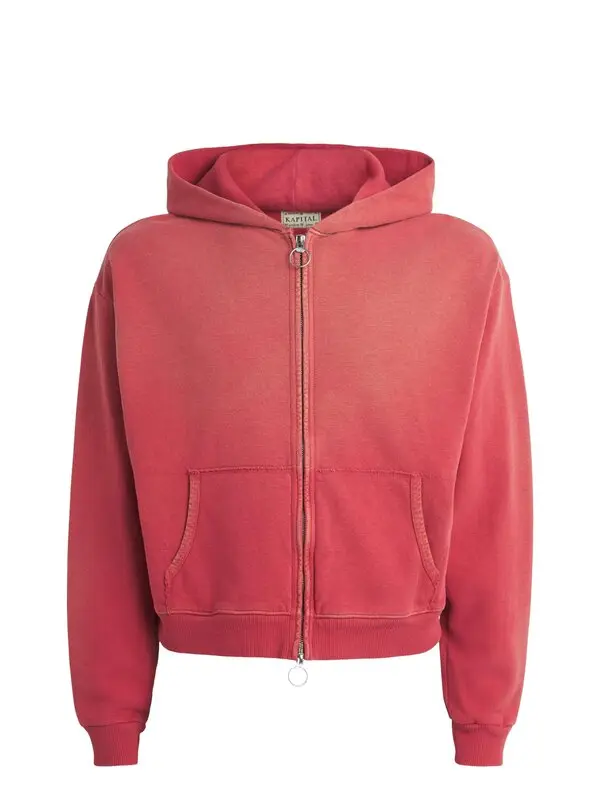 Kapital Cotton Gym Parka Zip-up Hoodie - Red