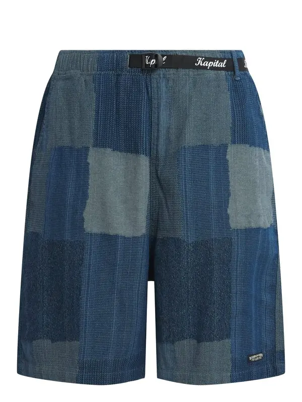 Kapital Cotton Patchwork Shorts - Navy