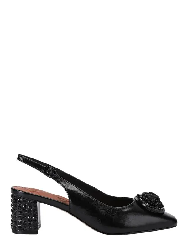 Kurt Geiger Leather Chelsea Slingback Block Heels - Black