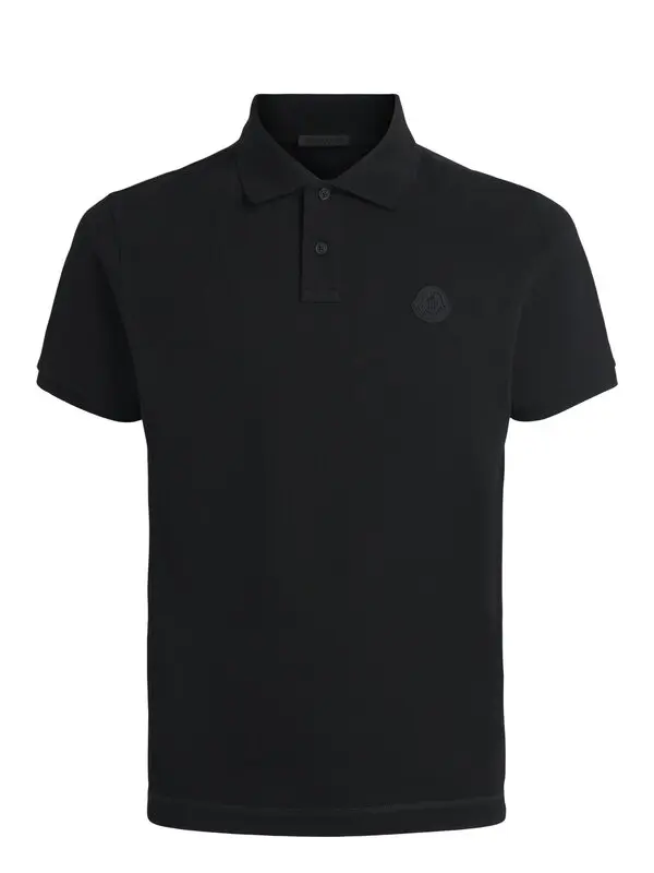 Moncler Cotton Logo Polo Shirt - Black