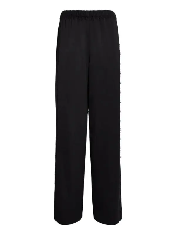 Vince Lace-trim Wide-leg Trousers - Black