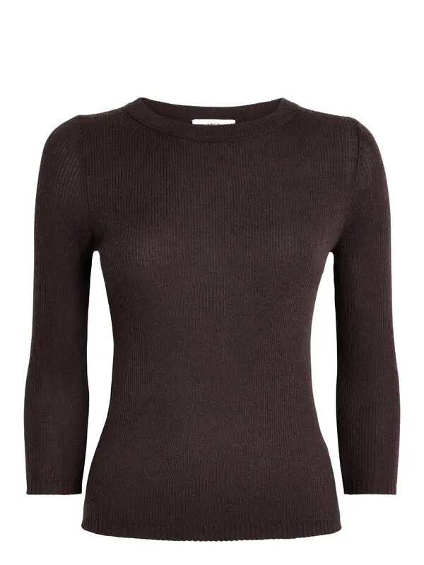 Vince Cashmere-silk Blend Ribbed Sweater - Brown