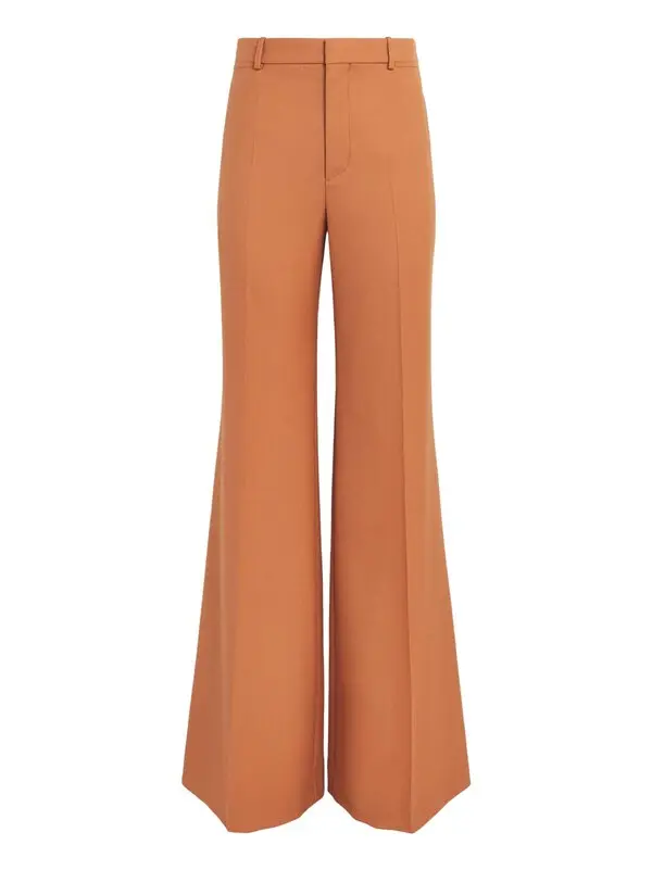 Chloé Wool Flared Trousers - Brown
