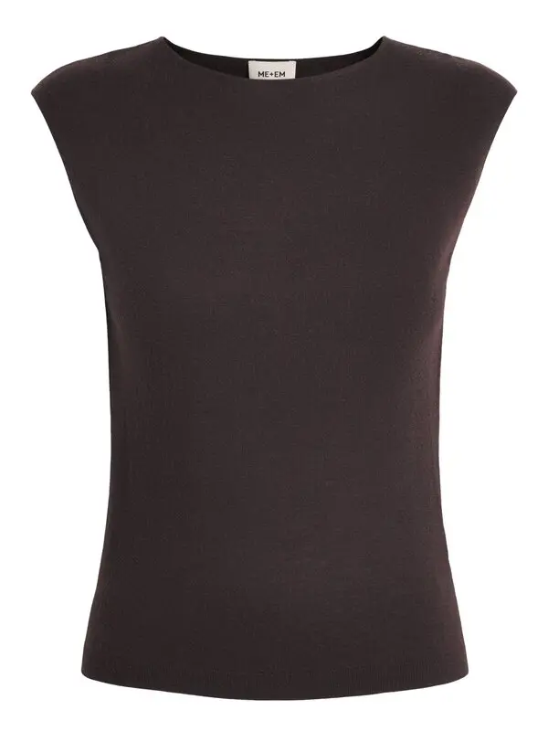 ME+EM Cashmere-blend Sweater Vest - Brown