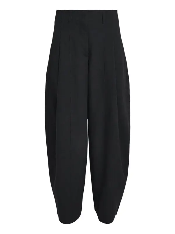 ME+EM Pleated Barrel Trousers - Black
