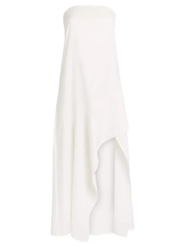 ST. AGNI Organic Cotton Oxford Midi Dress - White