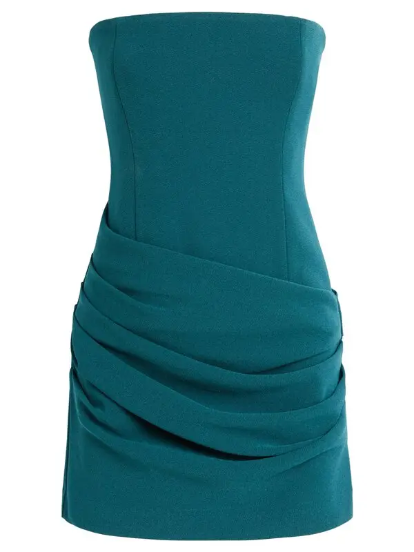 Alex Perry Stretch-crepe Strapless Mini Dress - Turquoise