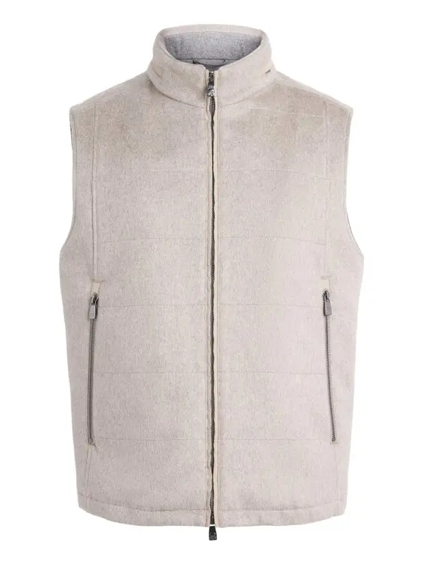 Corneliani Virgin Wool Padded Gilet - Grey
