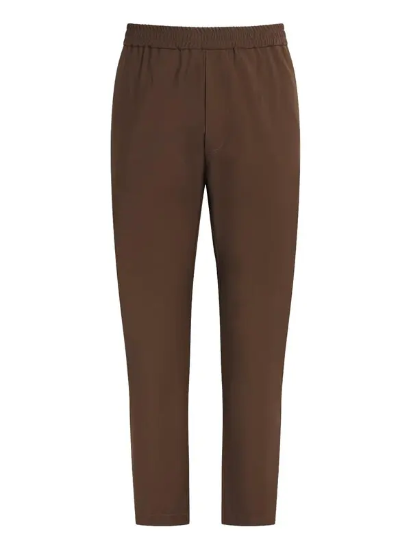 Barena Venezia Virgin Wool Elasticated Trousers - Brown