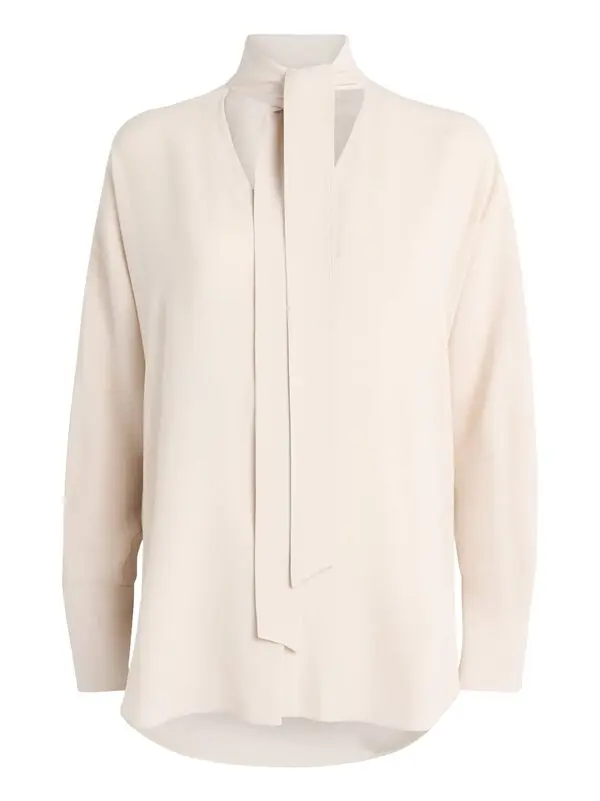 Agnona Tie-neck Blouse - Beige