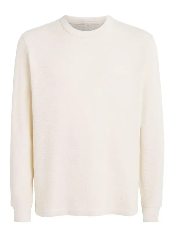 Citizens Of Humanity Cotton Waffle Knit Long Sleeve Pullover - Grey