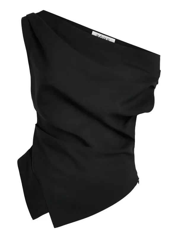 RÓHE Asymmetrical Off-shoulder Top - Black
