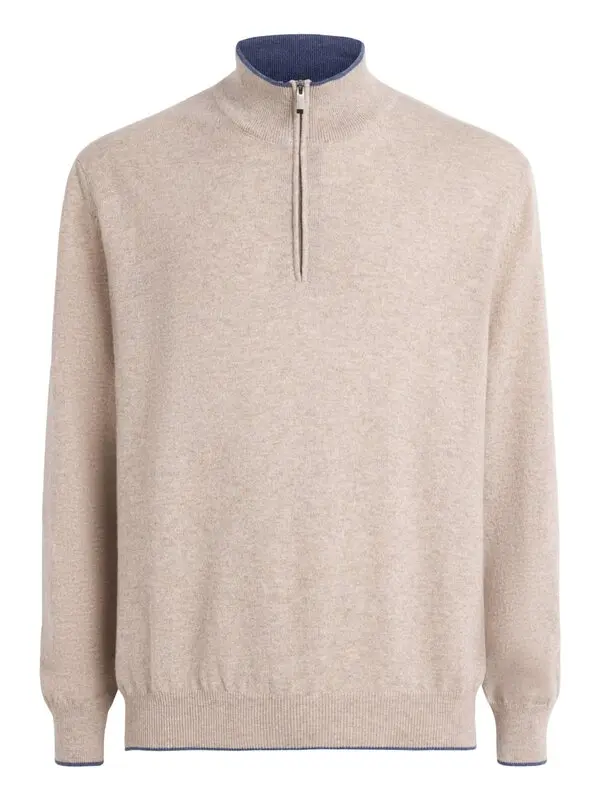Paul & Shark Cashmere Quarter-zip Sweater - Grey