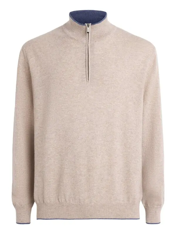 Paul & Shark Cashmere Quarter-zip Sweater - Grey