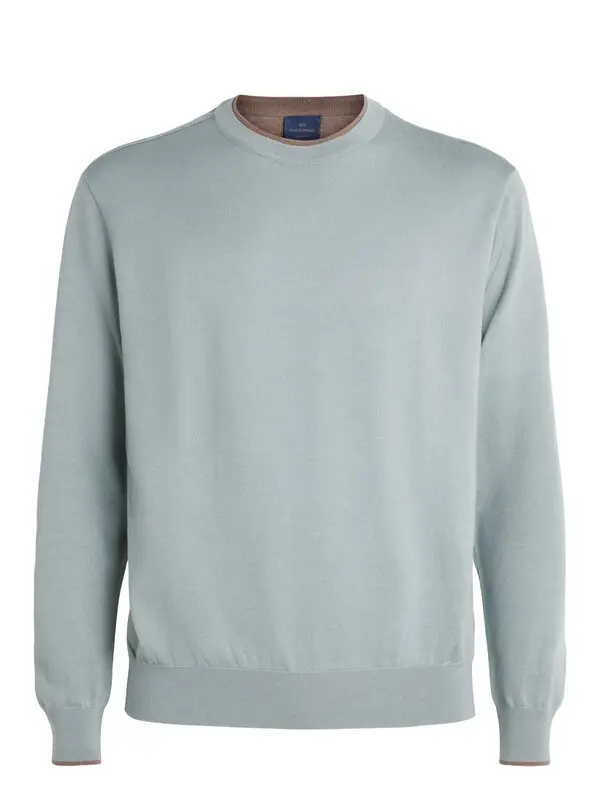 Paul & Shark Virgin Wool-silk Crew-neck Sweater - Grey