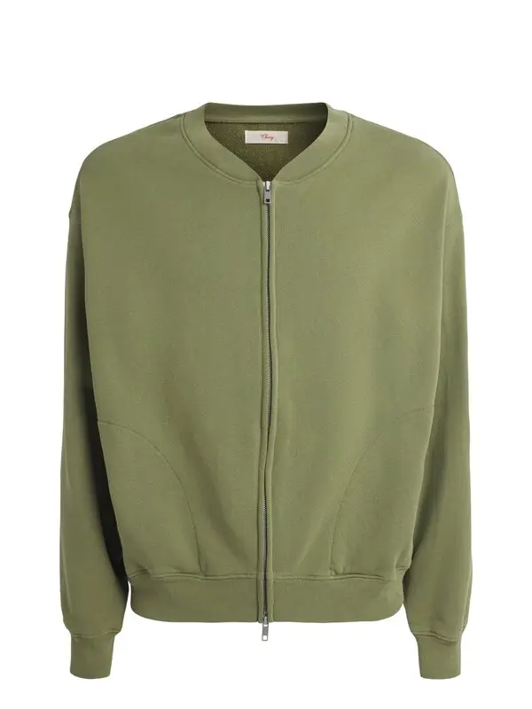 CHERRY LOS ANGELES Cotton Fleece Gecko Zip-up Sweatshirt - Green