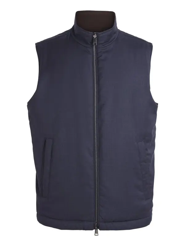 Paul & Shark Virgin Wool Reversible Gilet - Navy