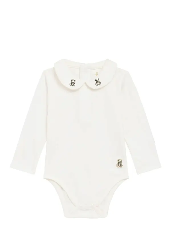 Harrods Pima Cotton Embroidered Bodysuit - Ivory