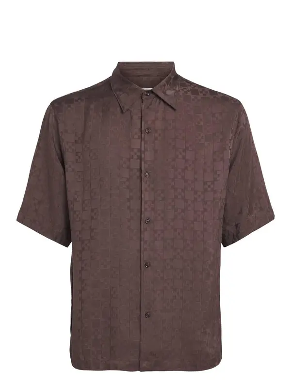 Sandro Jacquard Cross Short-sleeve Shirt - Brown