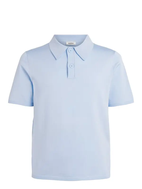 Sandro Knitted Polo Shirt - Blue