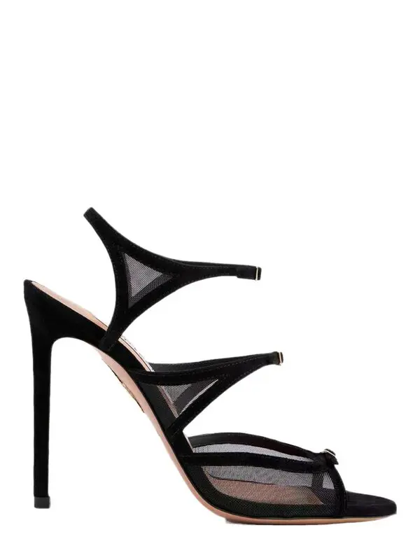 AQUAZZURA Jalila Mesh Panel Stiletto Sandals - Black
