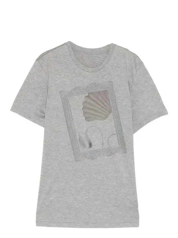 JNBY Cotton Abstract Print T-shirt - Grey
