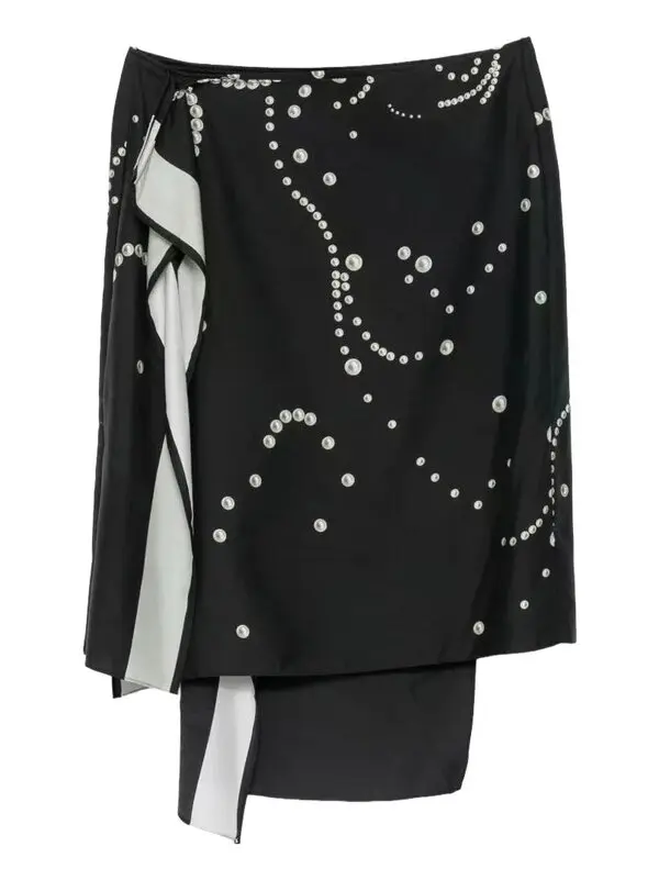 JNBY Pearl Print Wrap Skirt - Black