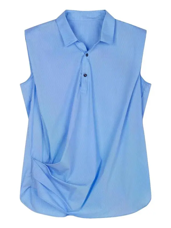 JNBY Draped Striped Sleeveless Shirt - Blue
