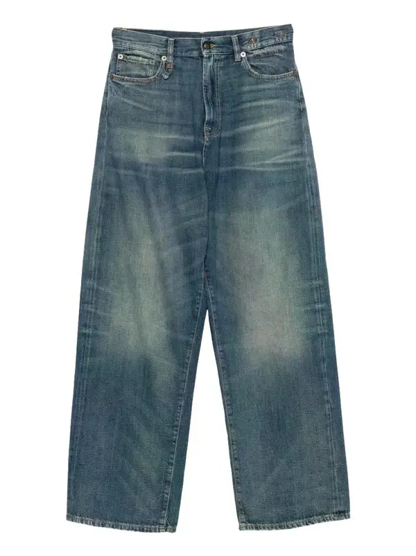 R13 Wide-leg Denim Jeans With Faded Effect - Blue