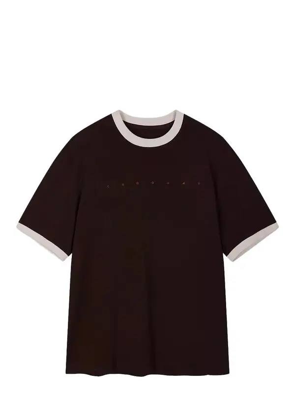 CROQUIS Contrasting-trim T-shirt - Red
