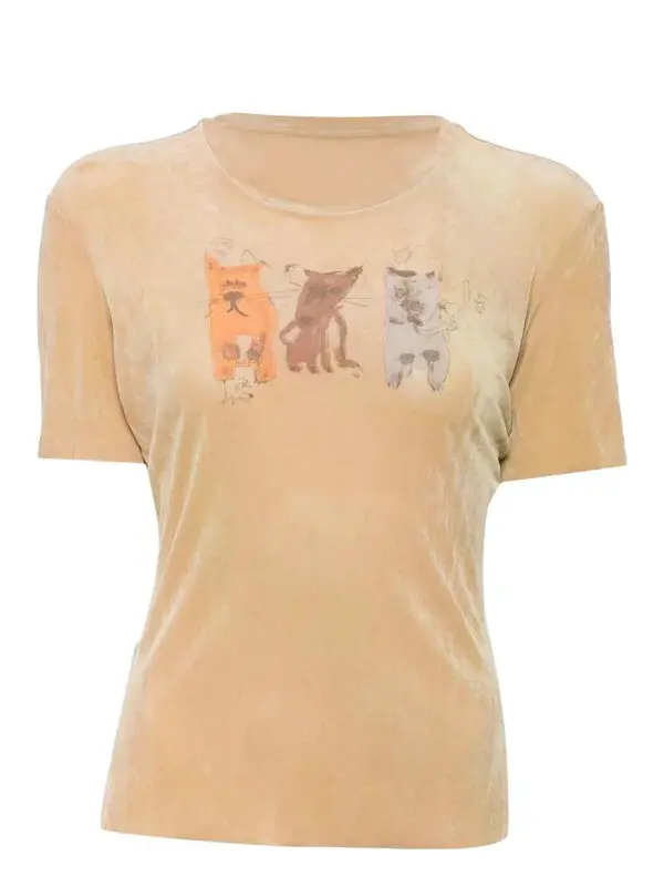 JNBY Printed Velvet T-shirt - Brown