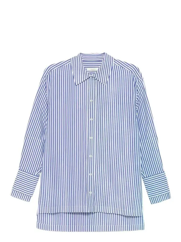 JOSEPH Theia Vertical-stripe Long-sleeve Shirt - Blue