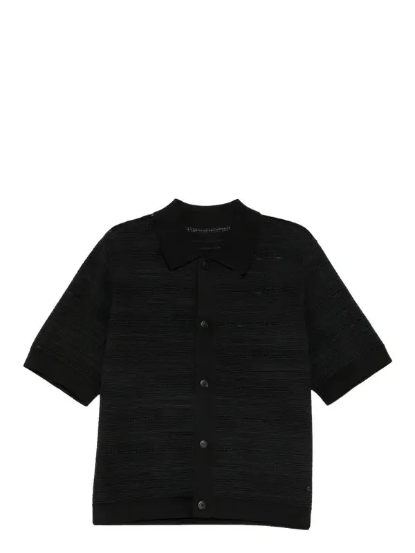 CROQUIS Openwork Jacquarded Shirt - Black