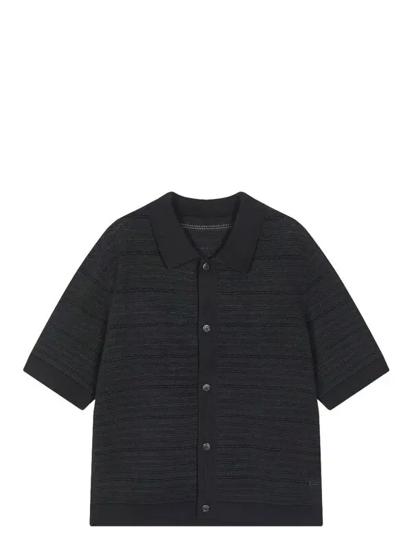 CROQUIS Openwork Jacquarded Shirt - Black