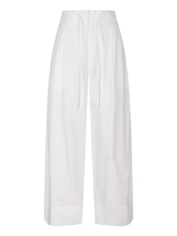 LESS Cotton Straight-leg Trousers - White
