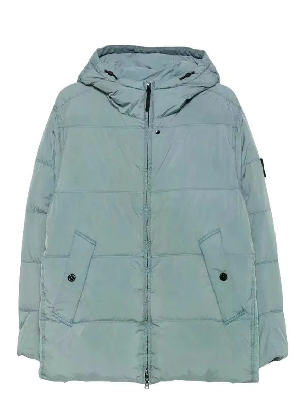 Stone Island Quilted Hooded Jacket - Blue