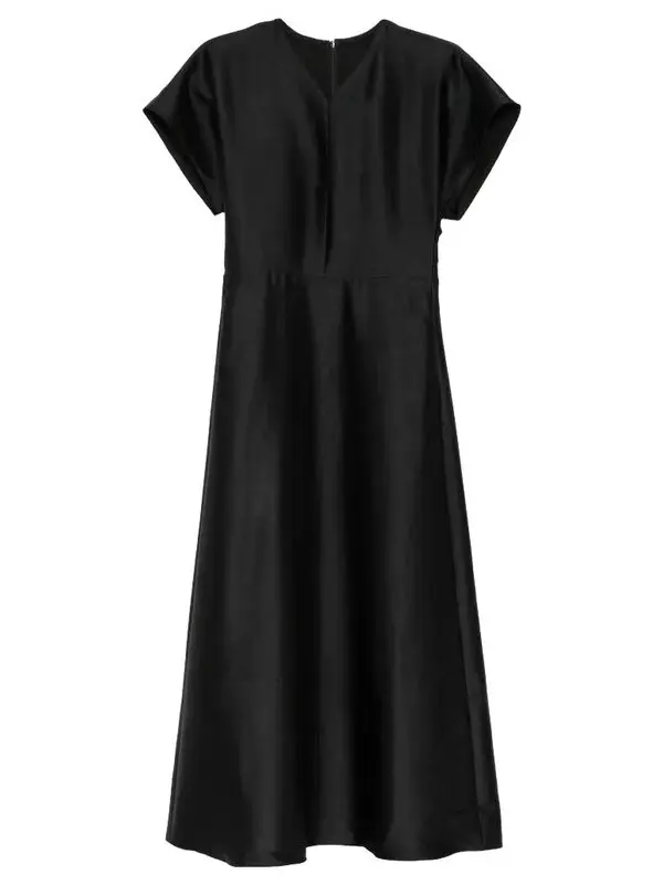 JNBY V-neck Dolman Sleeve Dress With Raw Edge Detailing - Black