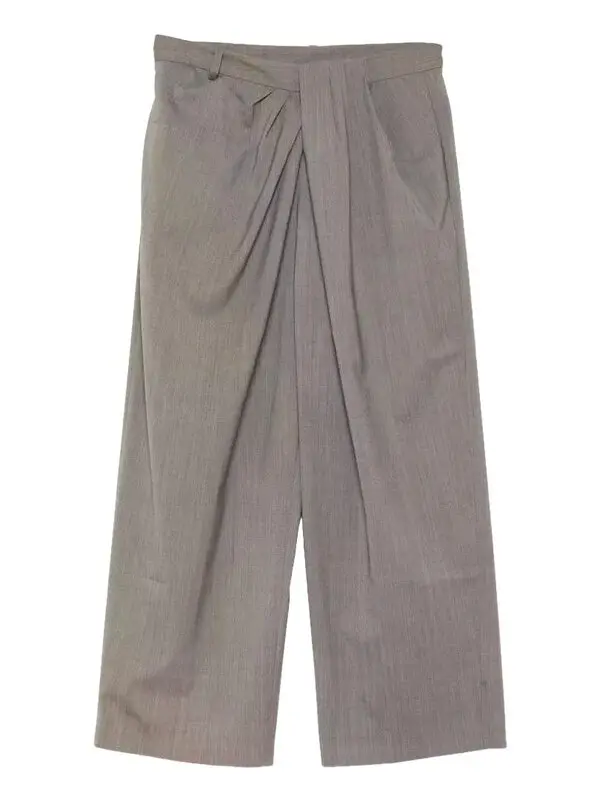 JNBY Straight-leg Cropped Pleated Trousers - Grey