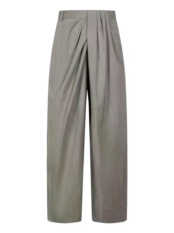 JNBY Straight-leg Cropped Pleated Trousers - Grey